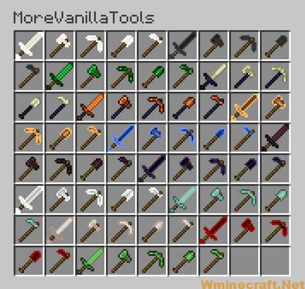 More Vanilla Tools 1.16.4/1.15.2 (New weapons sets and tools ...